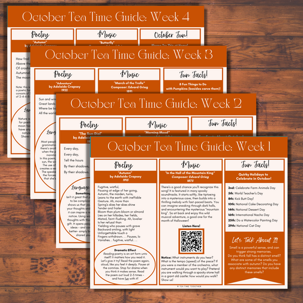 October Tea Time Guides | Art, Poetry & Music Study at Home – Tea Time ...