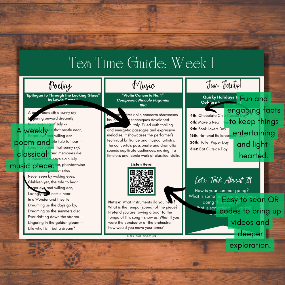 August Tea Time Guides | Art, Poetry & Music Study at Home – Tea Time ...